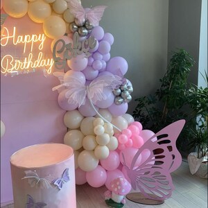 Butterfly Birthday Party Decor Set - Colorful Garland & Balloons, Fun ...