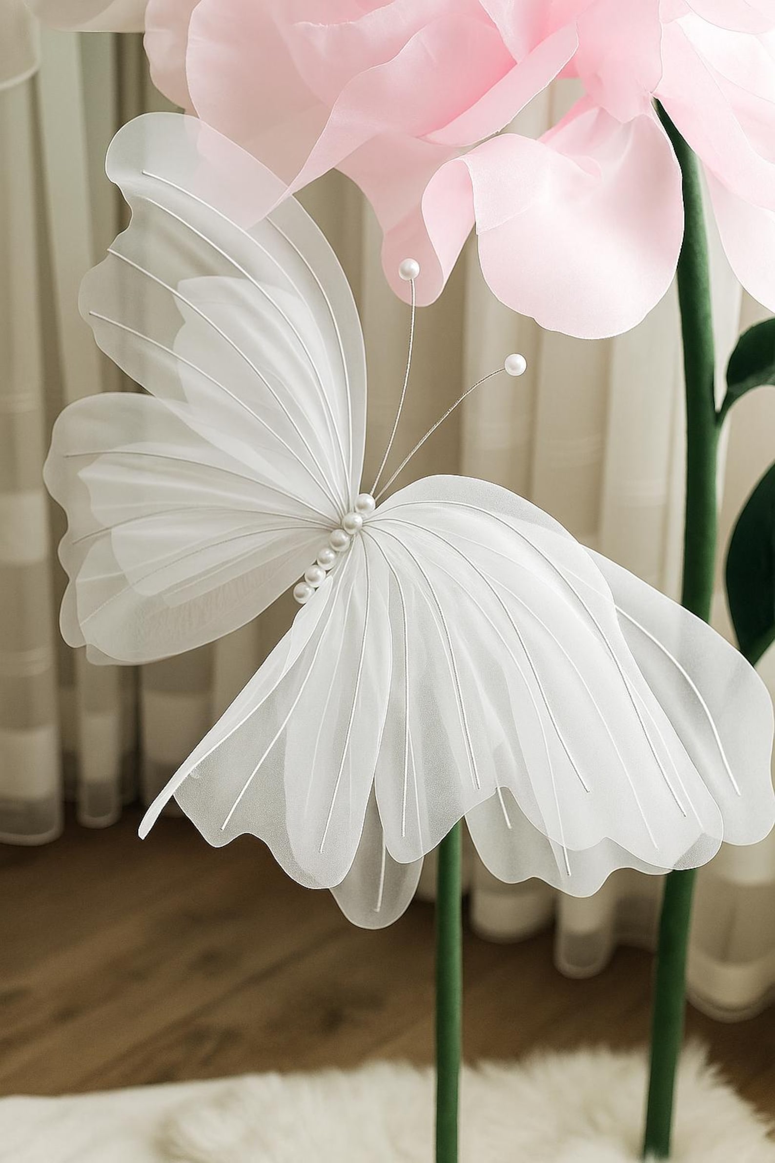 Giant Silk Butterfly Large Butterfly Organza Art, Large Tulle Butterfly ...