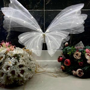 3D Silk Butterfly Hanging Decor, Giant Organza Butterfly for Weddings ...