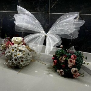 3D Silk Butterfly Hanging Decor, Giant Organza Butterfly for Weddings ...