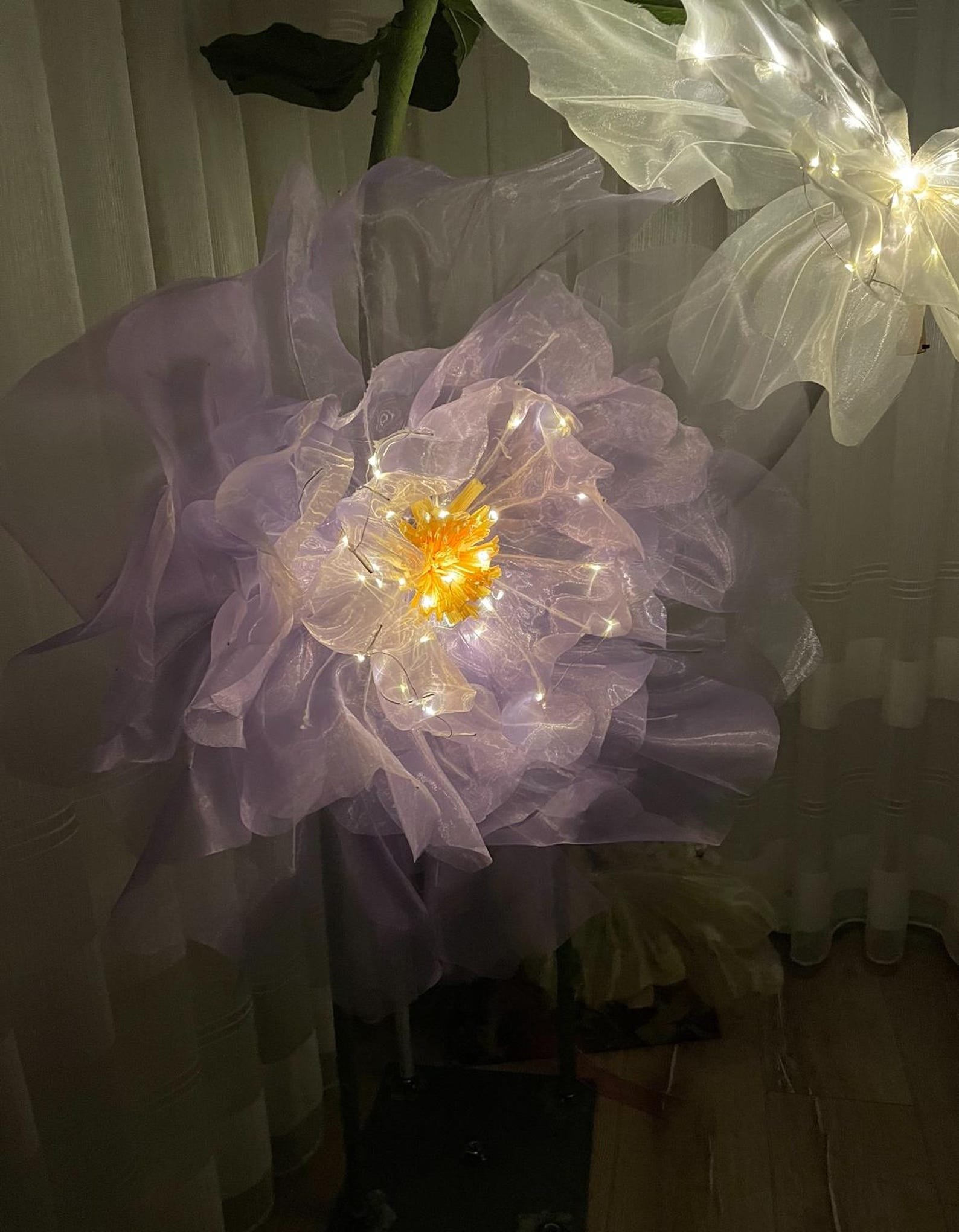 Giant Organza Flower Lamp Floral With Lights, Oversized Flowers ...