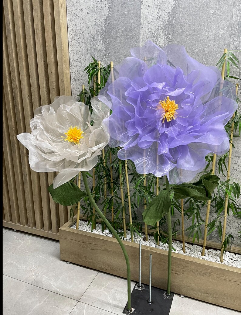 Flowers Free Standing Organza Flower Decoration,poppies,large Tulle ...