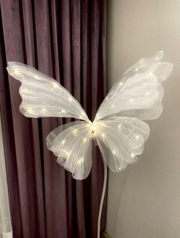 Butterfly Wings LED Light With Metal Stand, Decorative Daylight Color ...