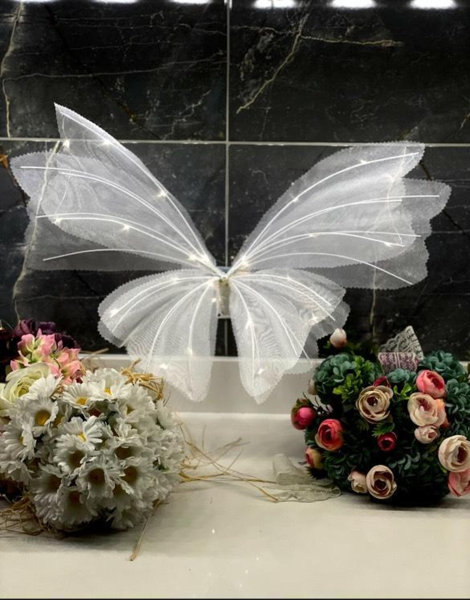 3D Silk Butterfly Hanging Decor, Giant Organza Butterfly for Weddings ...