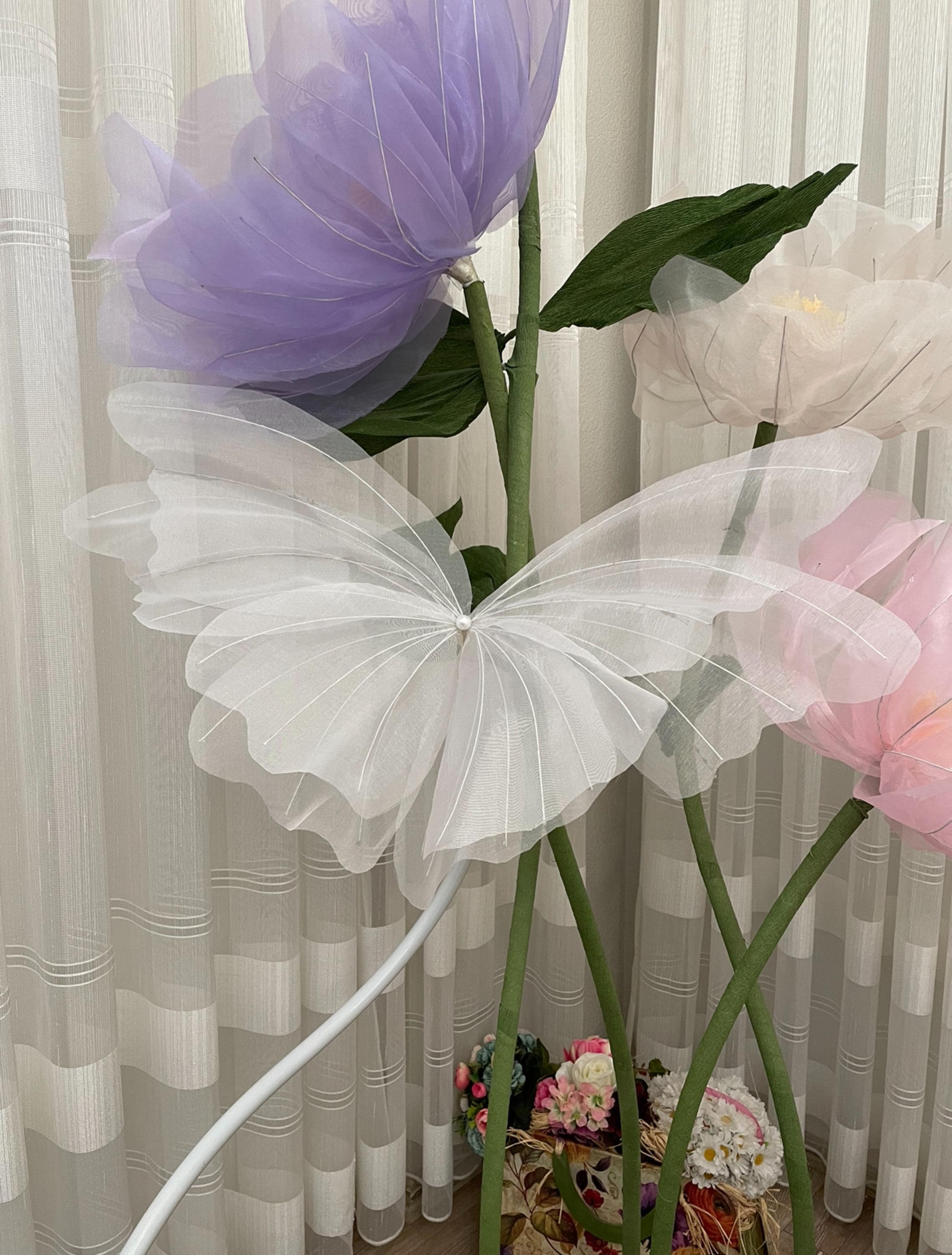 Giant Silk Butterfly Large Butterfly Organza Art, Large Tulle Butterfly ...