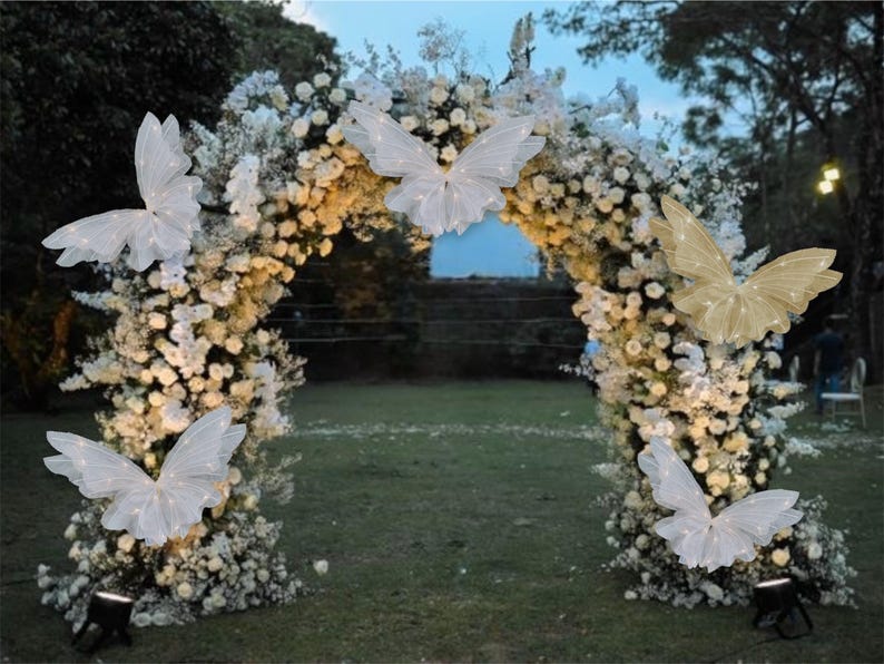 Butterfly Wedding Decoration With Lights – Romantic White Butterfly ...