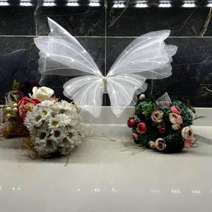 3D Silk Butterfly Hanging Decor, Giant Organza Butterfly for Weddings ...