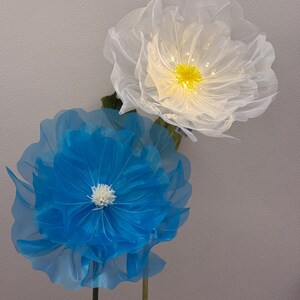 Giant LED Flower Lamp, Tall Handmade Organza Flower Light, Romantic ...