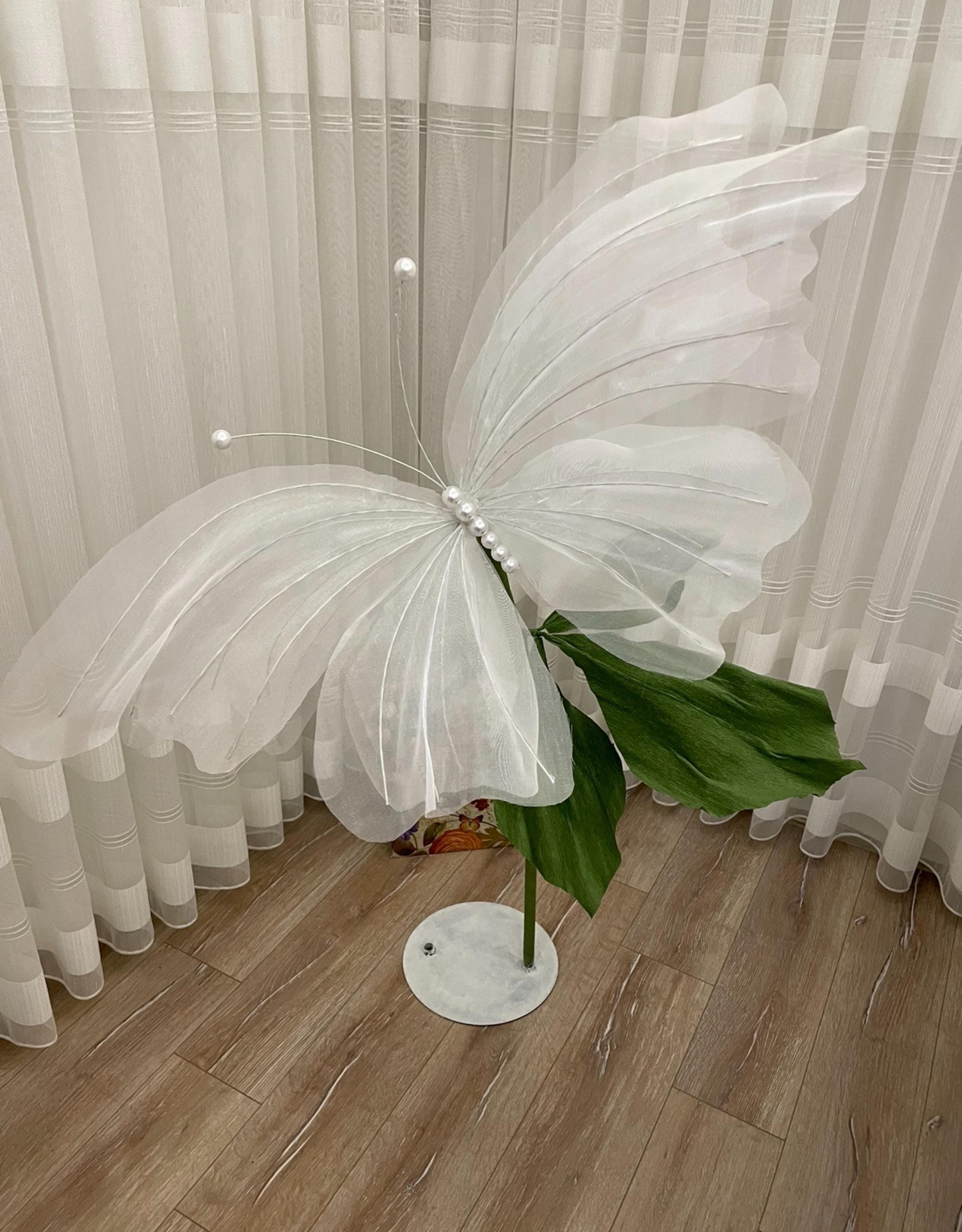 Giant Silk Butterfly Large Butterfly Organza Art, Large Tulle Butterfly ...