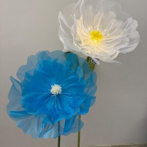 Giant LED Flower Lamp, Tall Handmade Organza Flower Light, Romantic ...