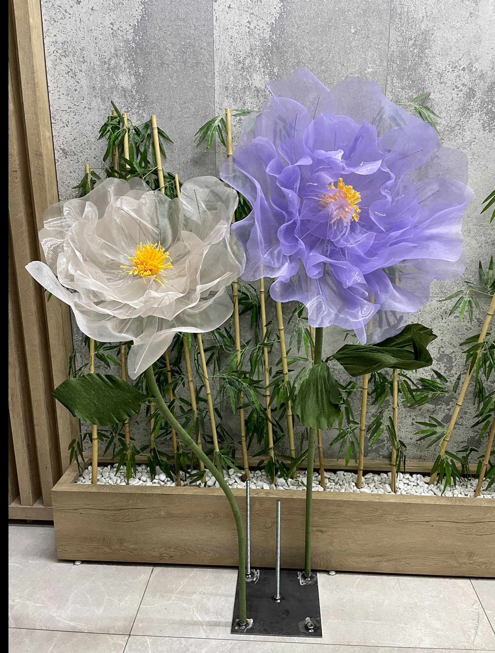 Flowers Free Standing Organza Flower Decoration,poppies,large Tulle ...