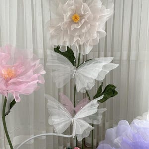 Giant Silk Butterfly Large Butterfly Organza Art,large Tulle Butterfly ...