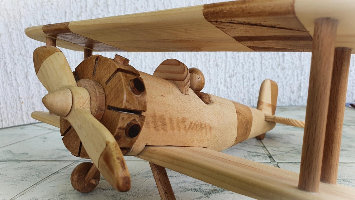 DIY Wooden Toy Airplane / Plan With Dimensions for Shaping and Cutting ...