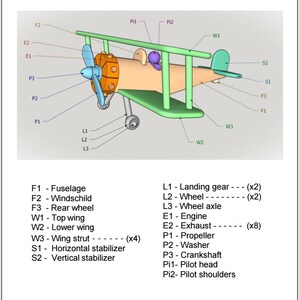DIY Wooden Toy Airplane / Plan With Dimensions for Shaping and Cutting ...