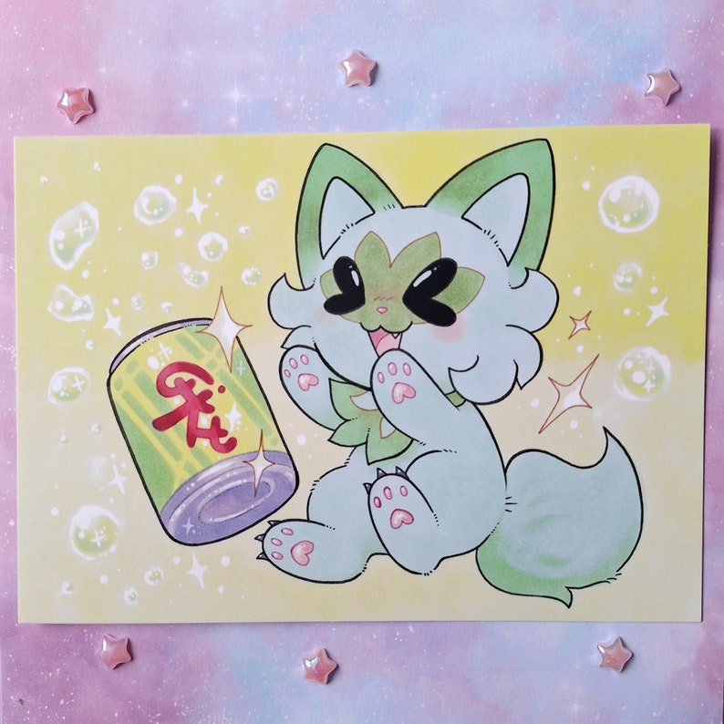 Sprigatito Pokemon Art Print - Etsy
