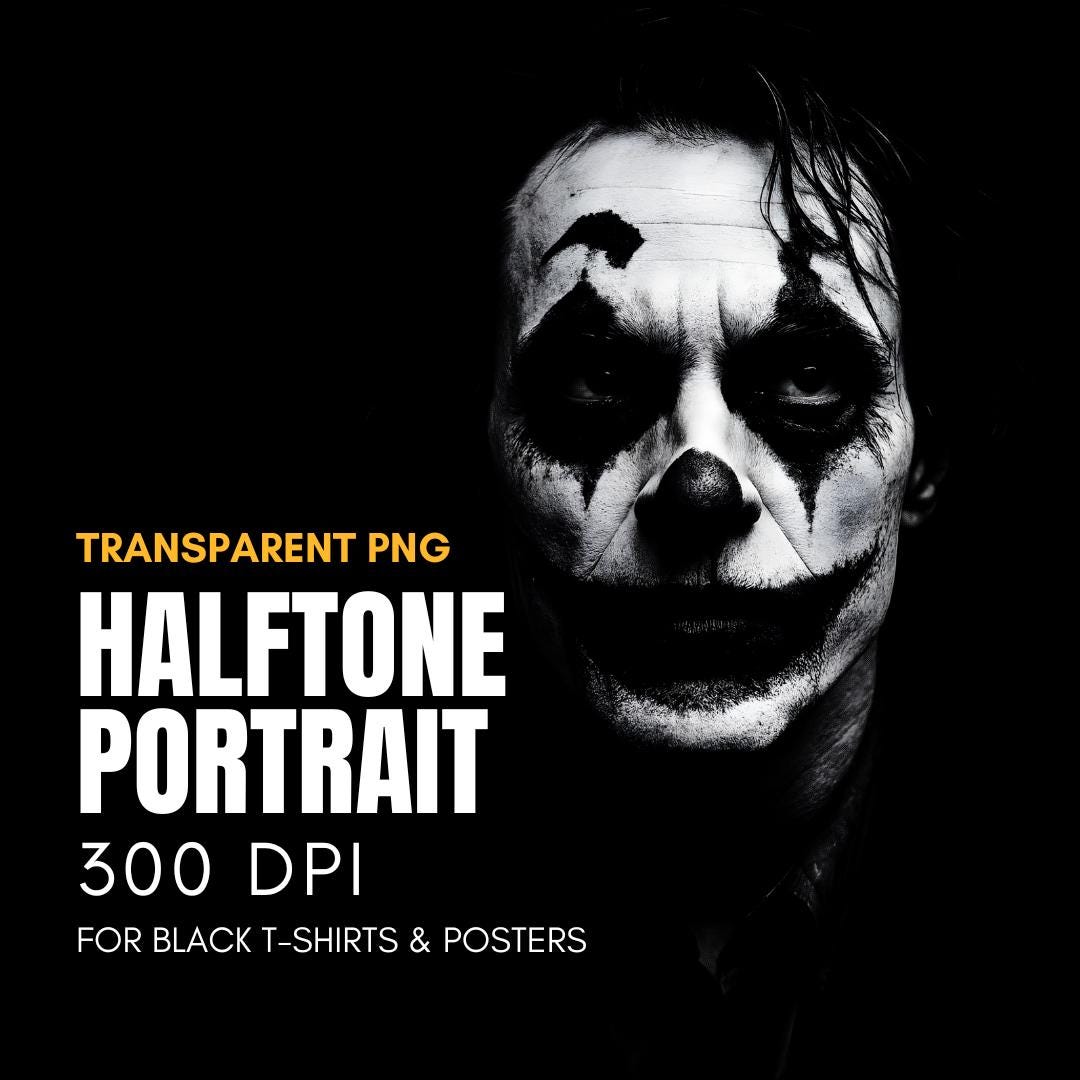 Halftone Portrait – 300 DPI Transparent PNG | for Black T-shirts ...