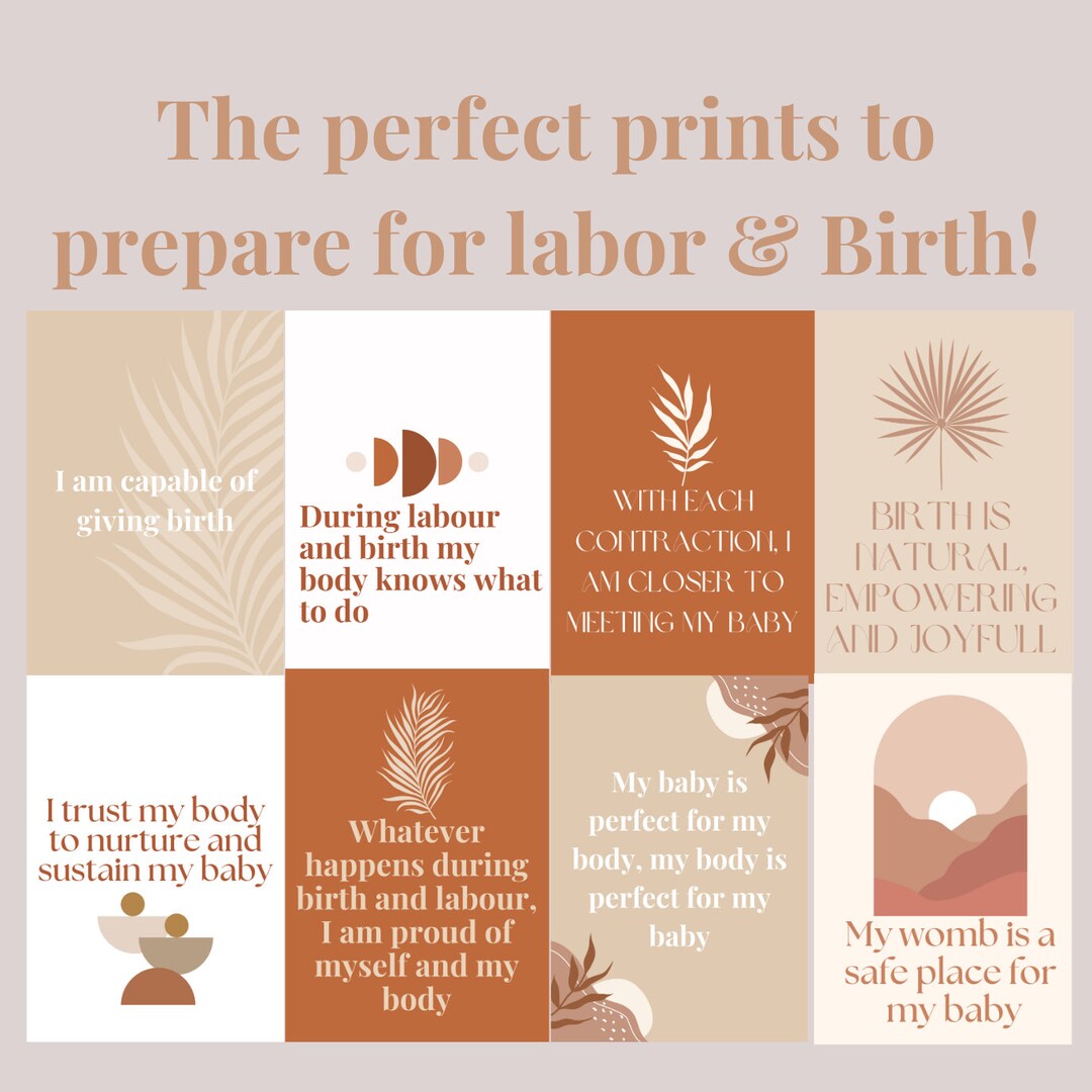 Set of 20 Birth Affirmation Printable Cards Digital Download Positive ...