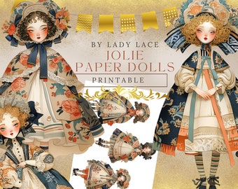 Sunny Hill Paper Dolls Kit Paper Printable Kit Junk Journal Cut off ...
