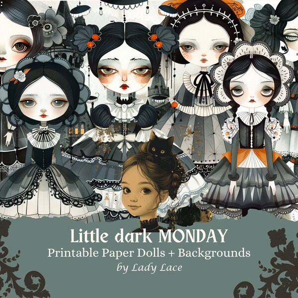 Gothic Printable Paper Doll - Etsy