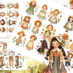 Sunny Hill Paper Dolls Kit Paper Printable Kit Junk Journal Cut off ...