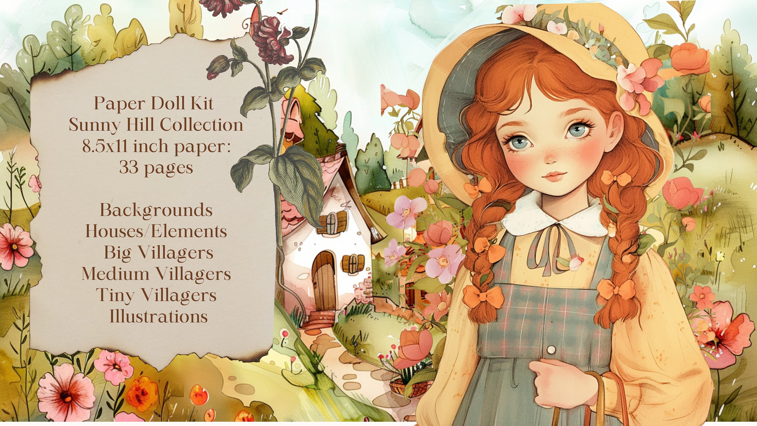 Sunny Hill Paper Dolls Kit Paper Printable Kit Junk Journal Cut off ...