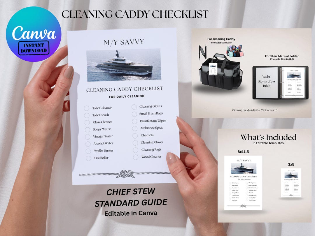 Editable Cleaning Caddy Checklist - Etsy