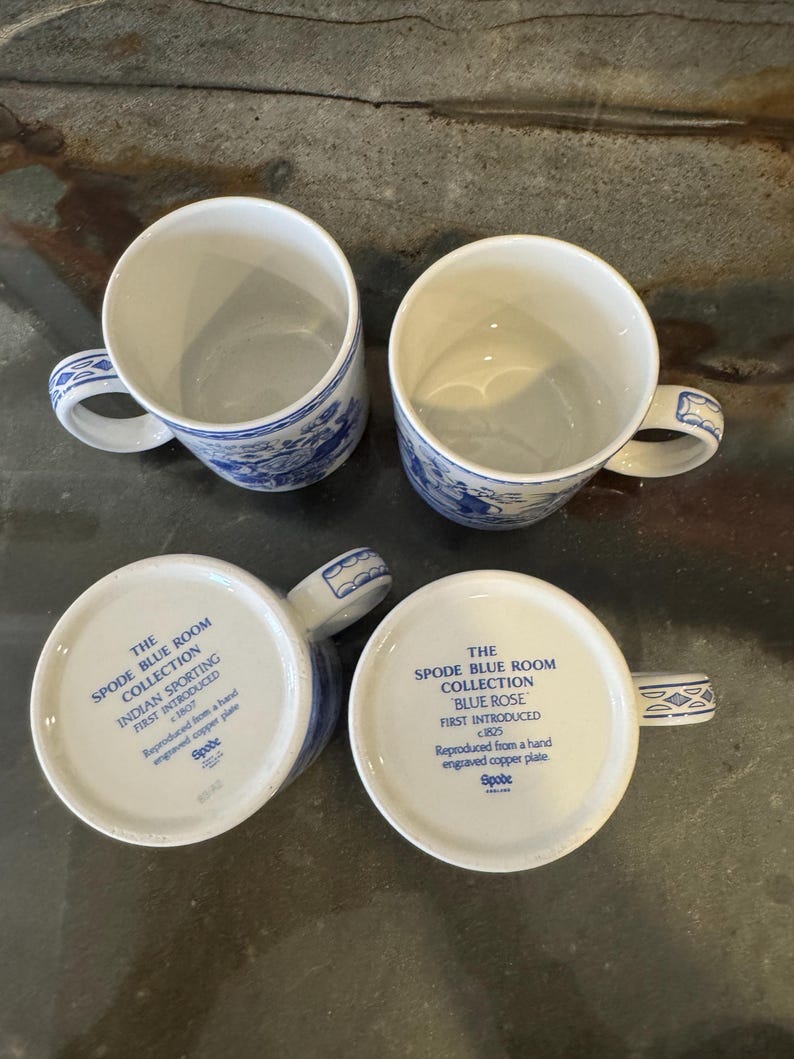 Spode England Blue Room Collection Mugs, Blue Rose (set of 2) - Etsy