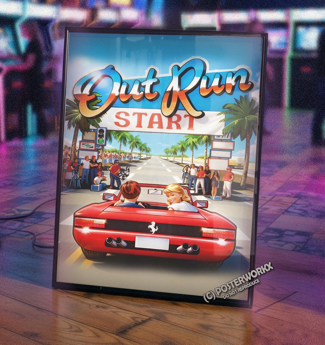 Out Run Arcade Game Poster – Retro 80s Sega OUTRUN Racing Art Print - Etsy