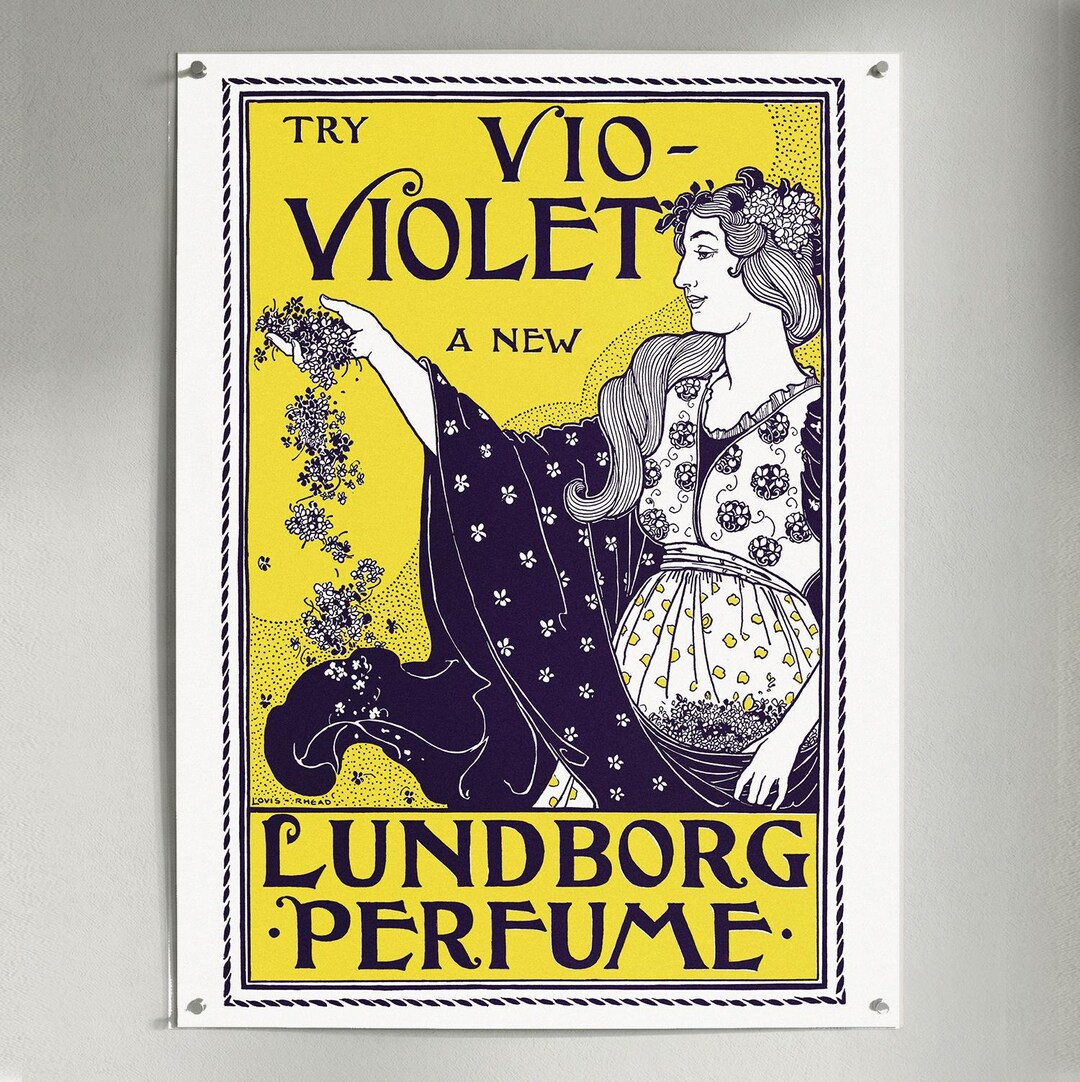 Louis Rhead Lundborg Perfume Poster 1890s – Vintage Art Nouveau Violet ...