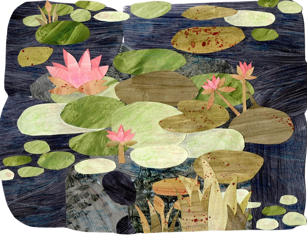 Lily Pond / A4 Print of Original Collage - Etsy