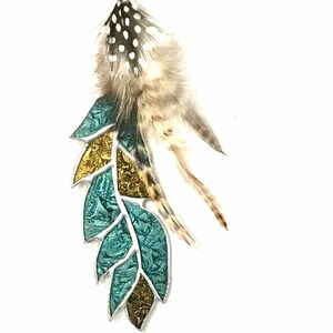 Beautiful Van Gogh Stained Glass Feather Suncatcher Sun Catcher W/ Real ...