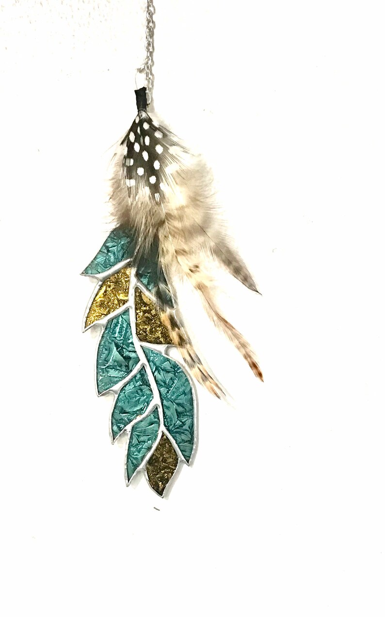 Beautiful Van Gogh Stained Glass Feather Suncatcher Sun - Etsy