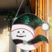 SNOWMAN Stained Glass Christmas Snowman Suncatcher Windchime Glass ...