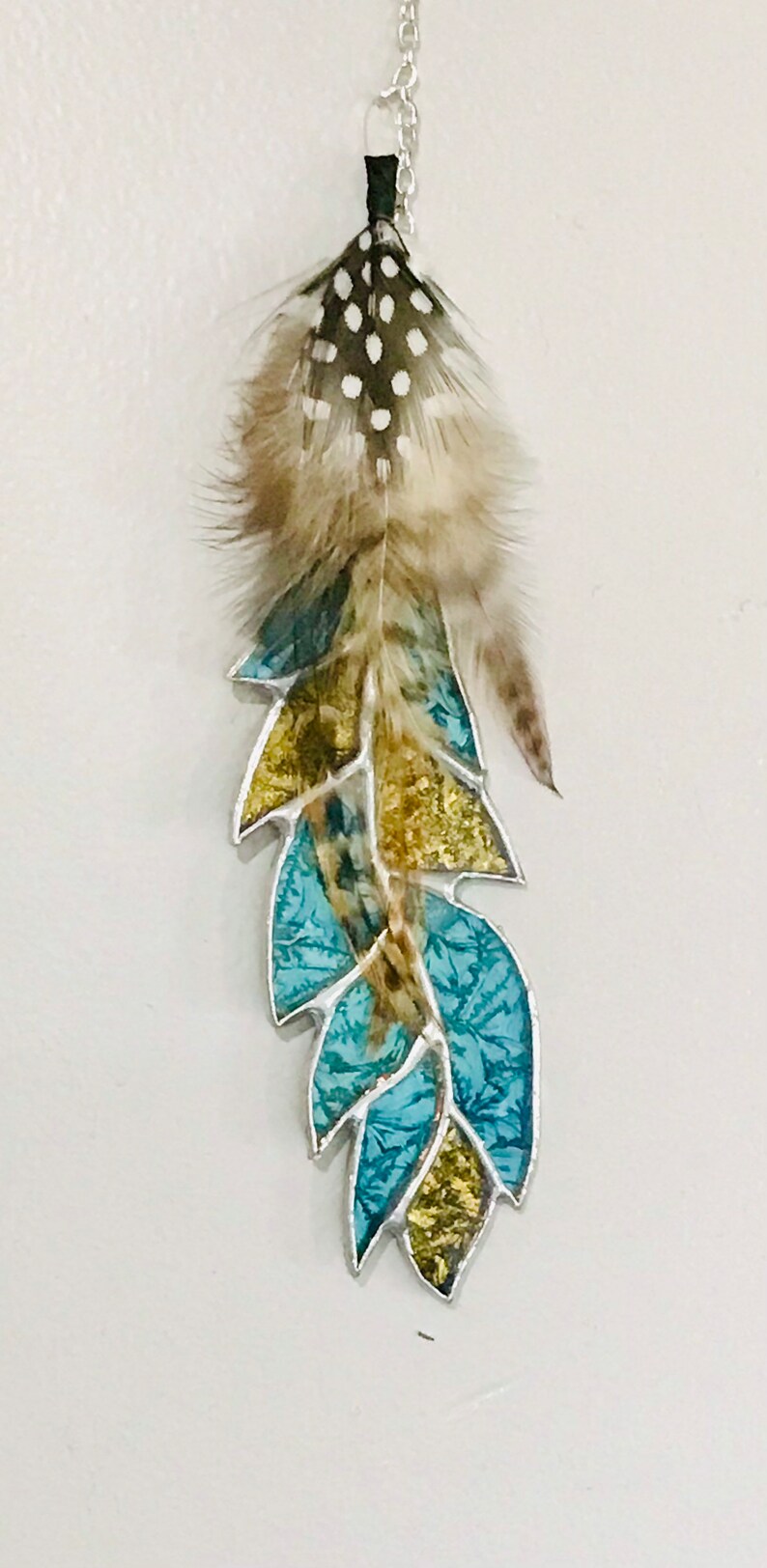 Beautiful Van Gogh Stained Glass Feather Suncatcher Sun - Etsy