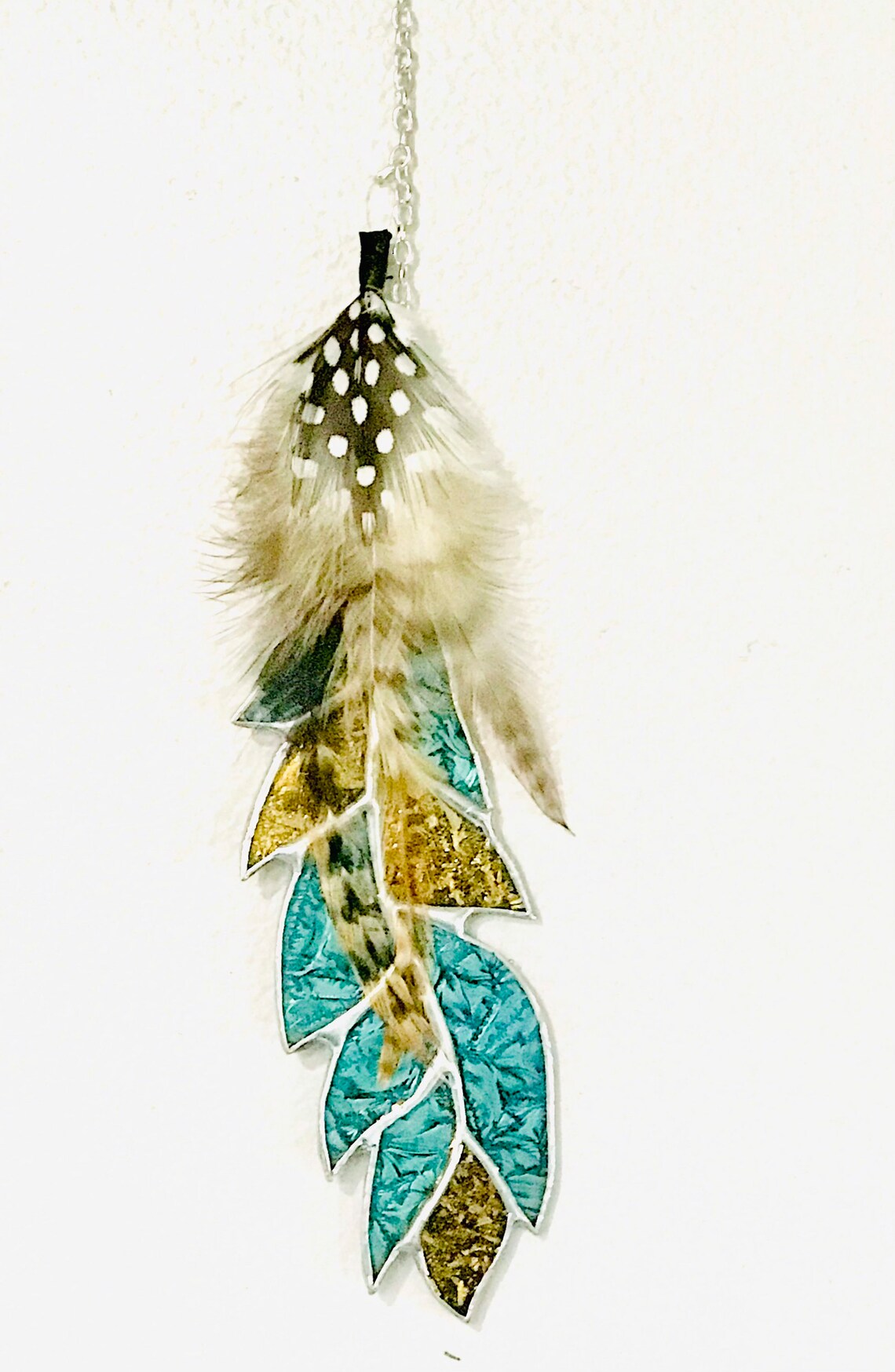 Beautiful Van Gogh Stained Glass Feather Suncatcher Sun - Etsy