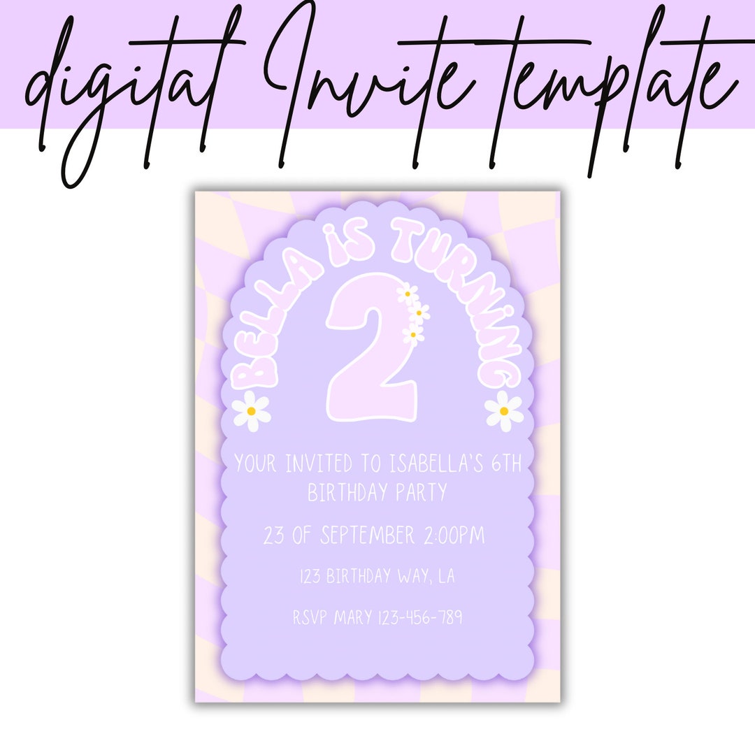 Editable Birthday Invitation, Funky Party Invitation, Invitation ...