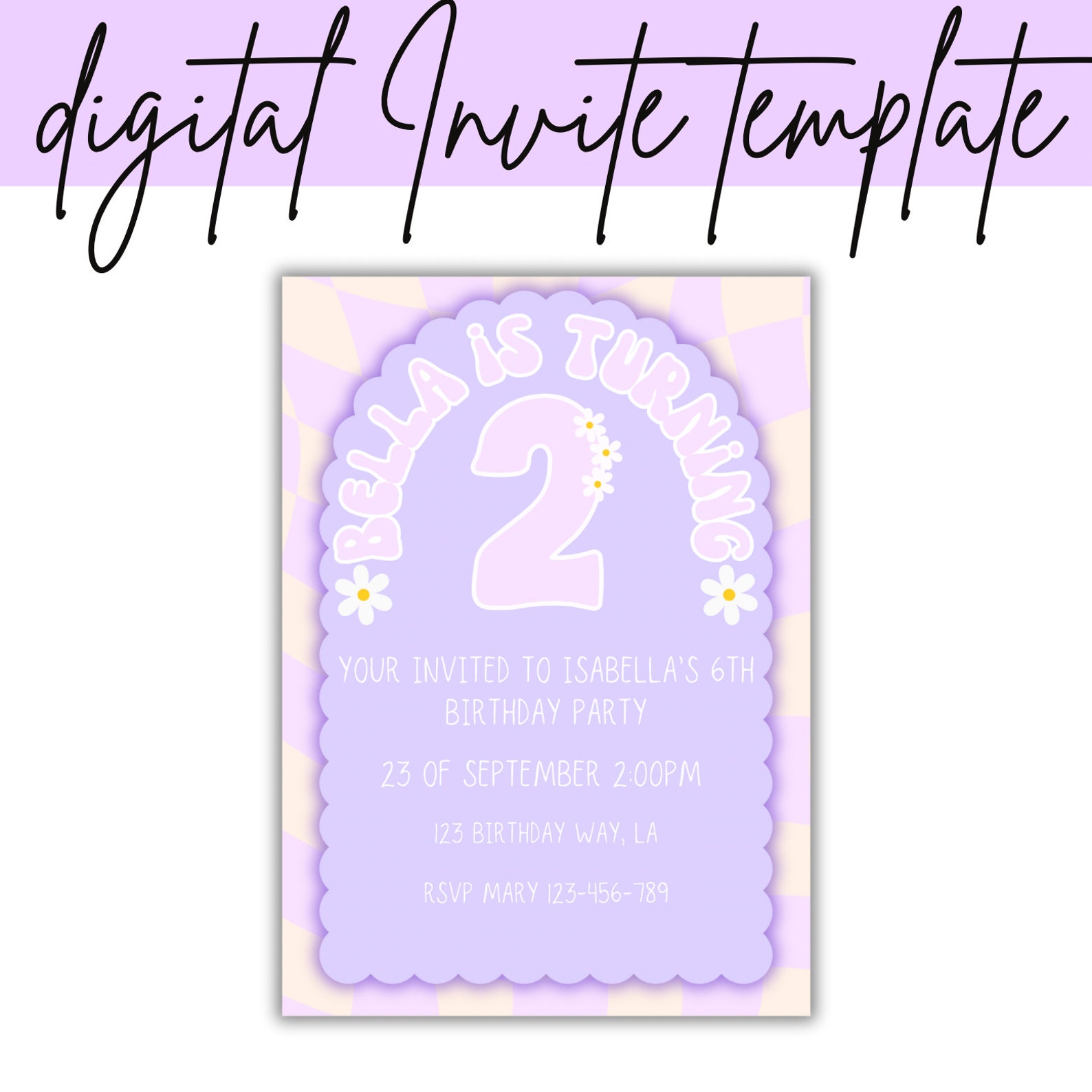 Editable Birthday Invitation, Funky Party Invitation, Invitation ...