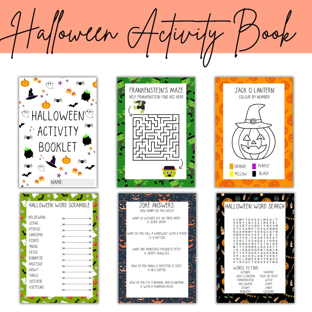Halloween Acitiviy Booklet, Kids Activities, Halloween Activities - Etsy