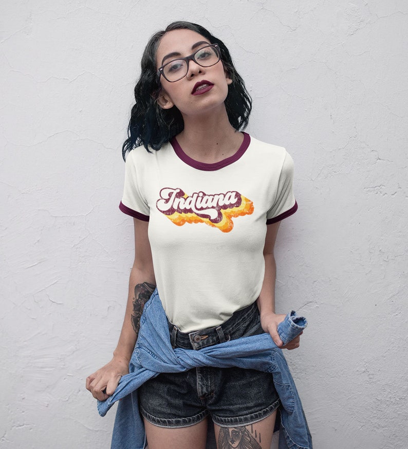 Retro Indiana Ringer Tee. Womens or Mens Tshirt With Vintage | Etsy