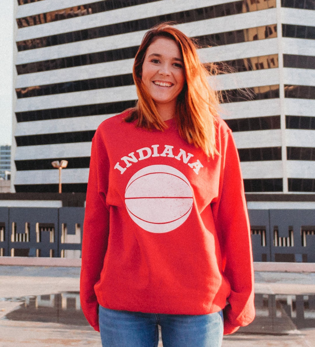 Indiana University Basketball Red Crewneck Sweatshirt, Unisex Men's or ...
