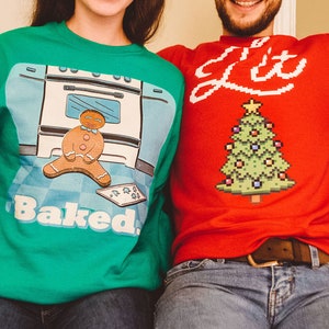 Funny Christmas Sweater, Baked Gingerbread Man Sweatshirt, Green ...