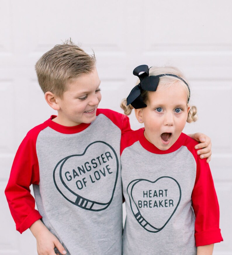 Gangster of Love Youth Valentines Day Tee Baseball Style | Etsy