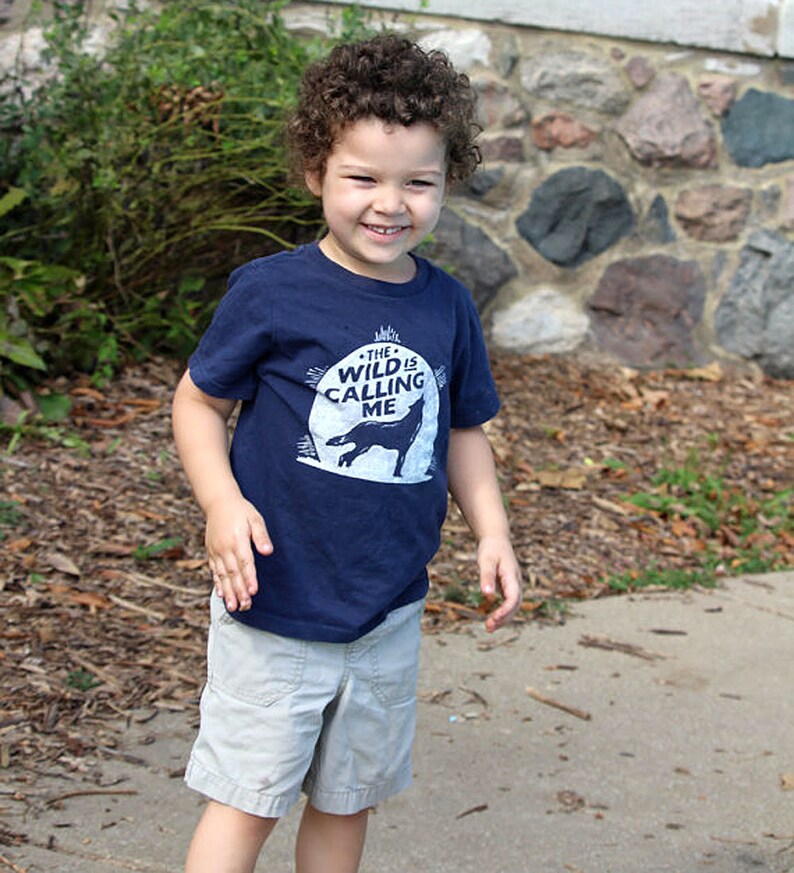 Wanderlust Kids Tee the Wild is Calling Me Navy Blue Tshirt - Etsy