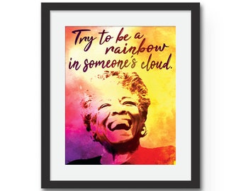 Be a Rainbow Maya Angelou Quote Wall Art Printable - Etsy