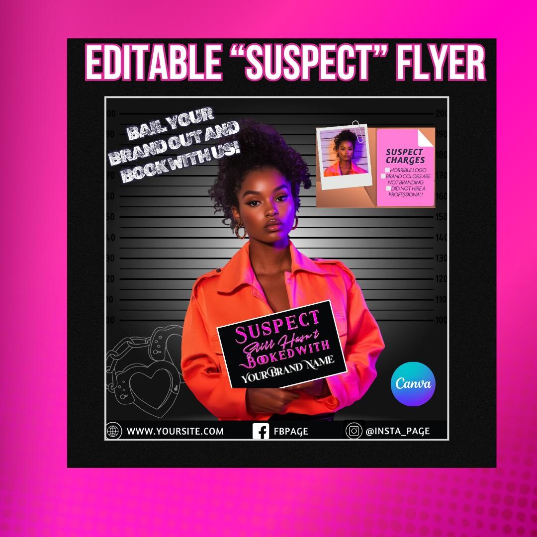 Editable Canva "suspect" Flyer - "suspect" Editable Canva Flyer ...