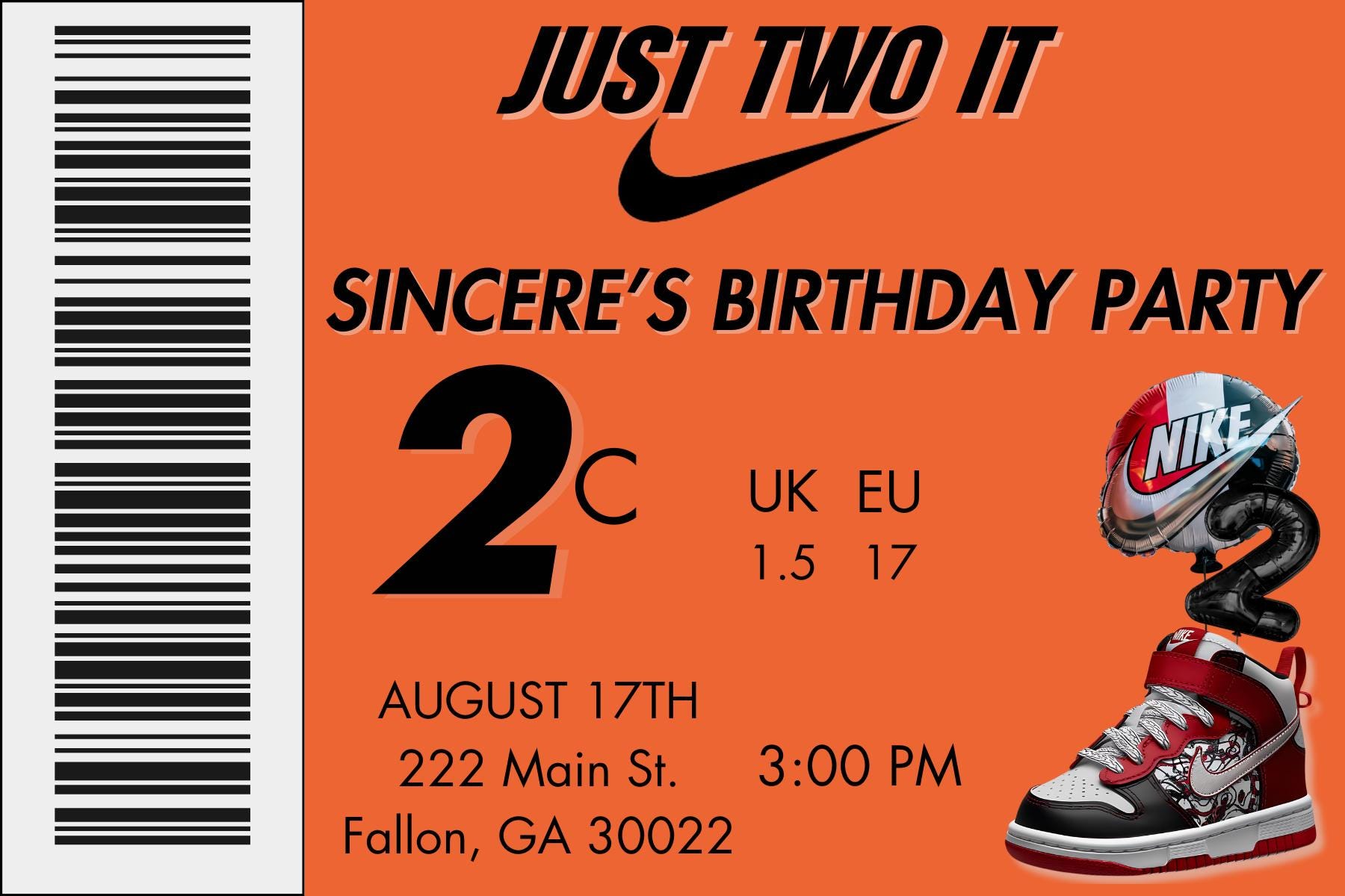 Editable Shoebox Invitation - Etsy