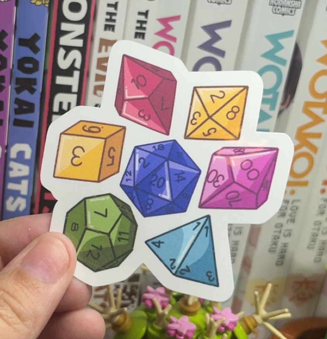 Colorful Dice Set, Glossy Vinyl Sticker - Etsy