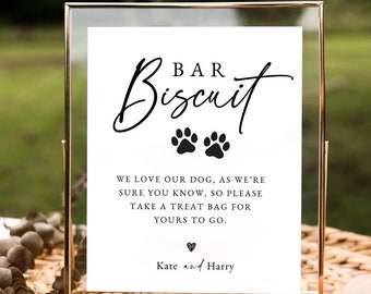 Biscuit Bar Sign, Dog Treat Favor Sign Template, Dog Biscuit Bar Sign ...