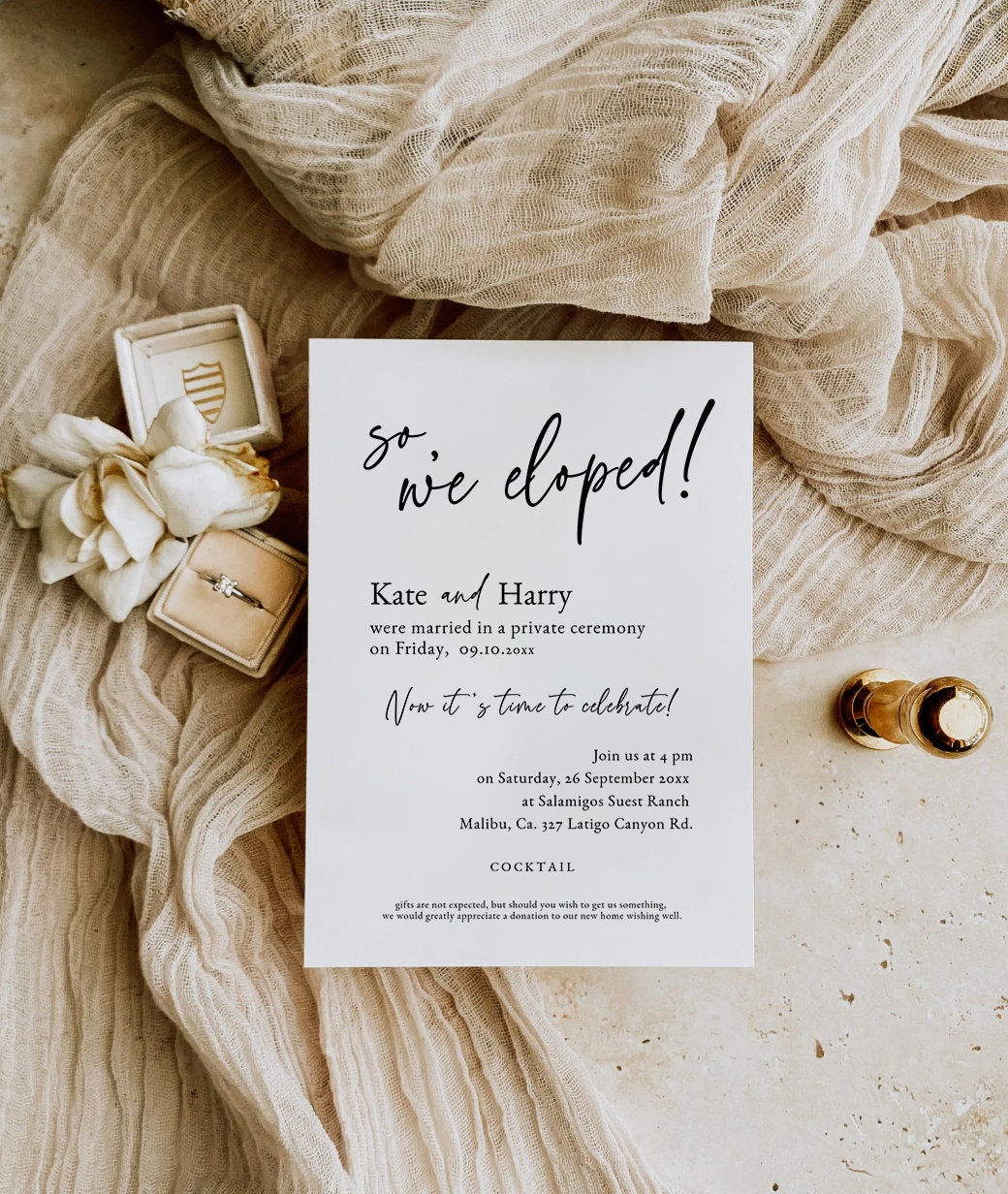 Wedding Reception Invitation Template, We Got Married Invitation ...