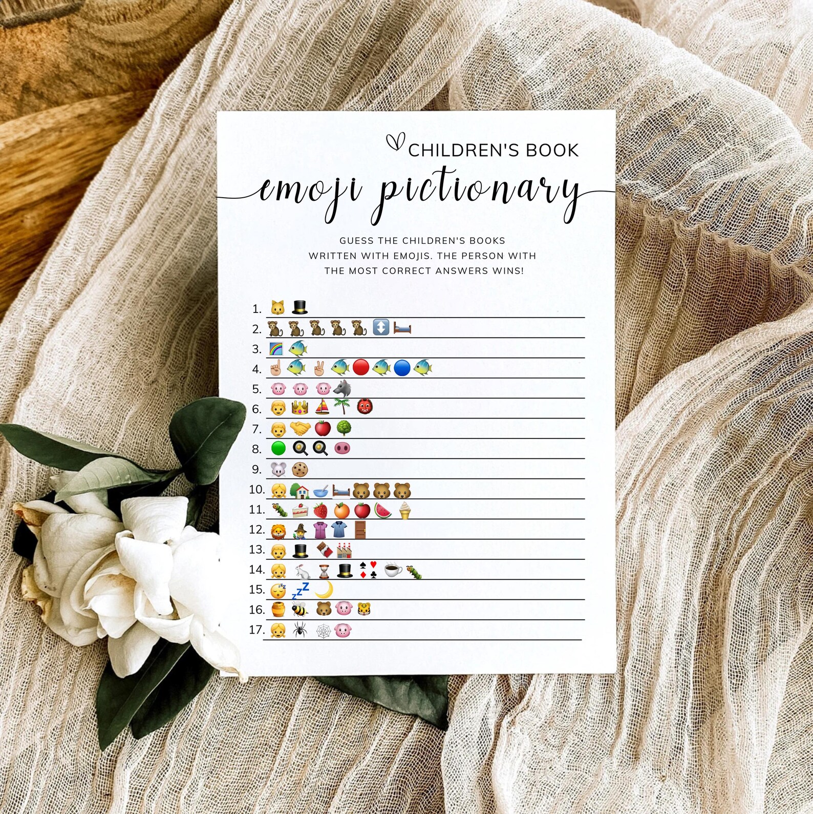 Children's Book Emoji Pictionary Game Baby Emoji Game Baby Shower Emoji ...